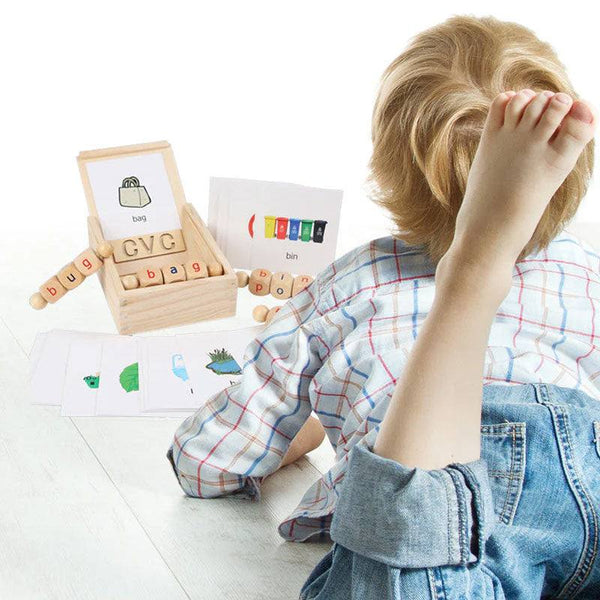 Wooden Rotation CVC Block Letters Teaching Toy - Little Learners Toys